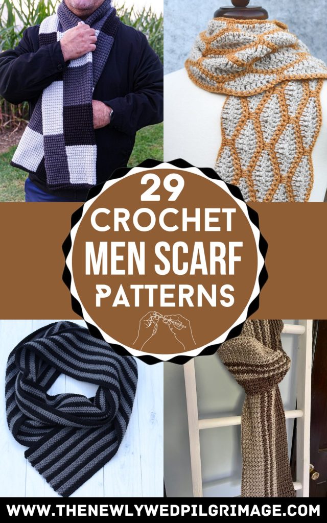 29 Crochet Men Scarf Patterns As Winter Gifts (easy!) - The Newlywed