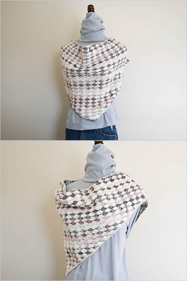 12 Free Crochet Shell Shawl Patterns For Winter - The Newlywed