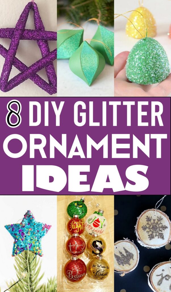8 DIY Glitter Ornament Ideas For Holiday Decorations - The Newlywed