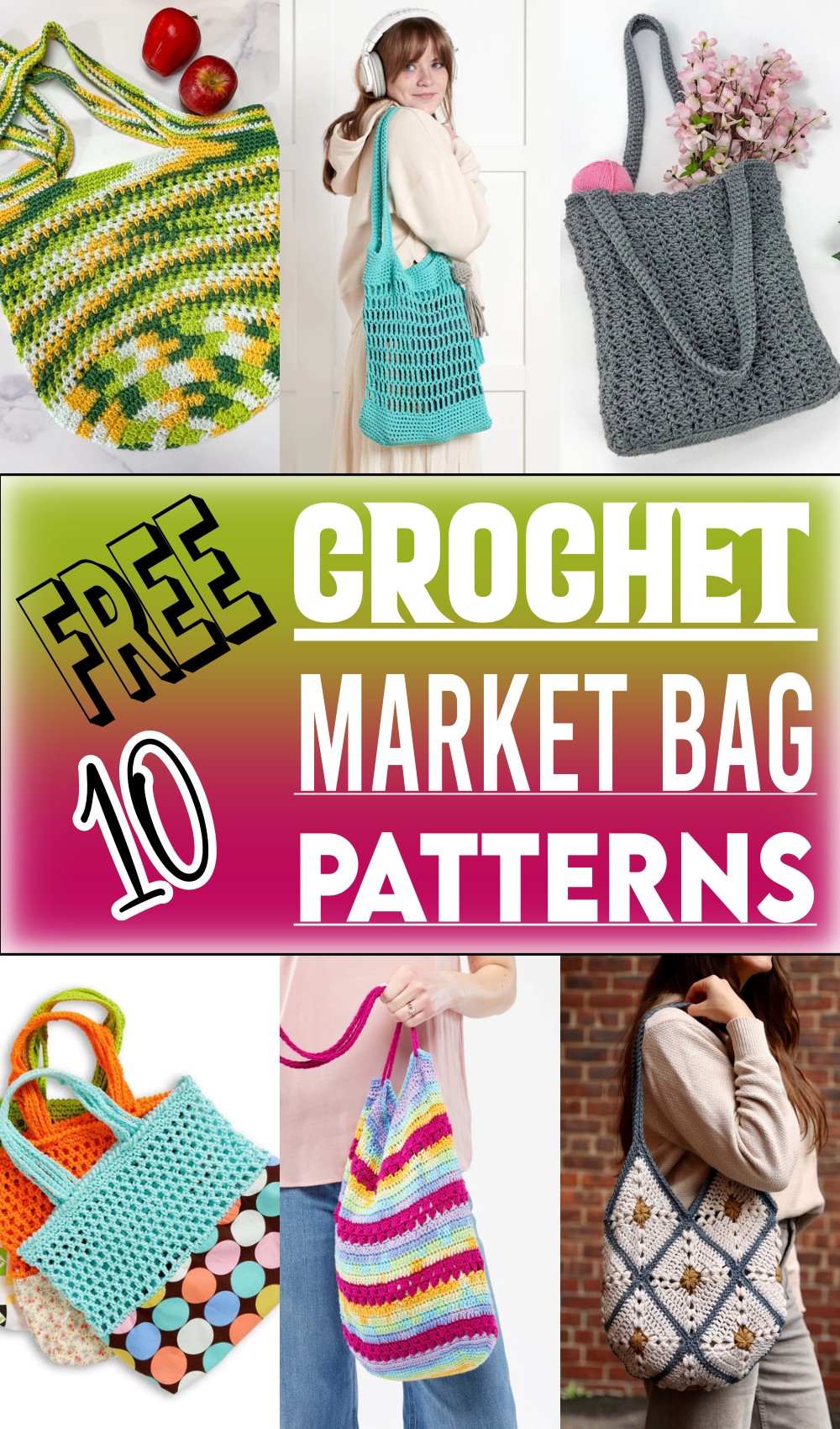 10 Free Crochet Market Bag Patterns (Easy For Beginners!) - The Newlywed