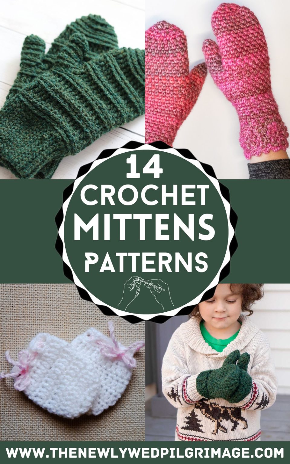14 Knit Look Free Crochet Mittens Patterns - The Newlywed