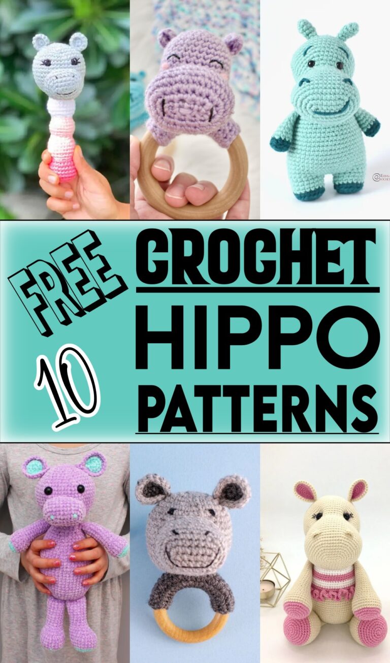 10 Free Crochet Hippo Patterns For Making Amigurumis - The Newlywed
