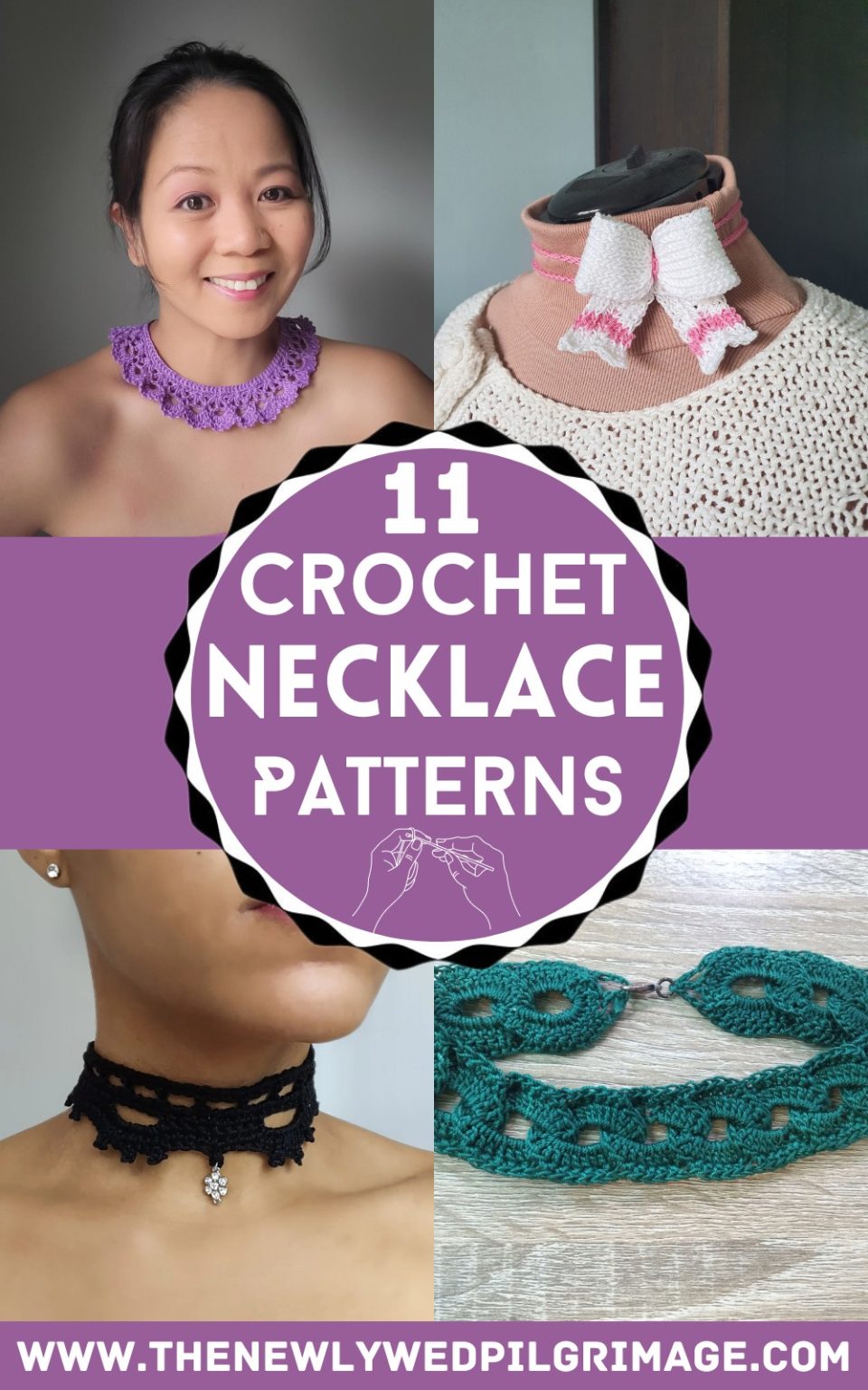 11 Free Crochet Necklace Patterns For Beginners - The Newlywed