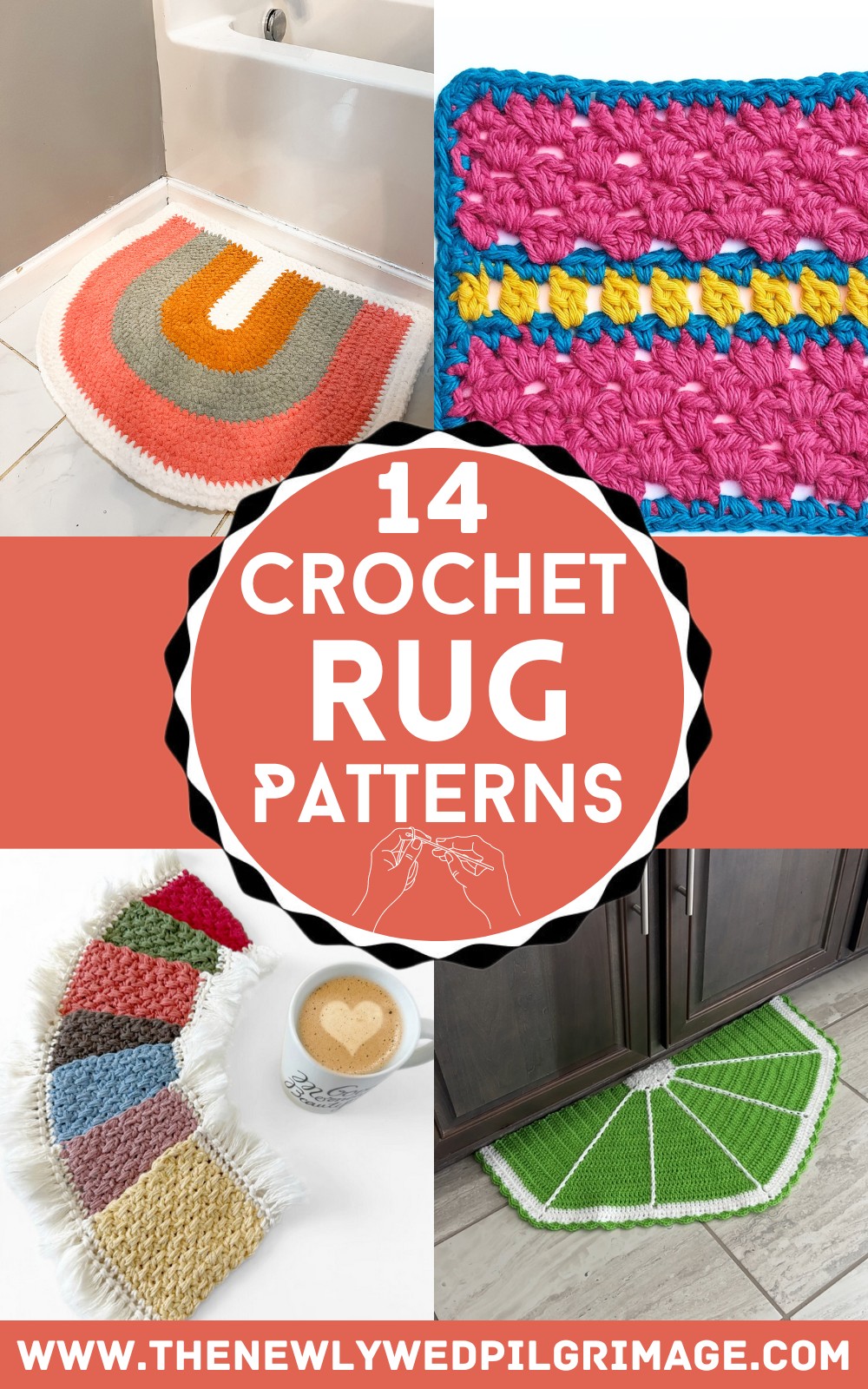 14 Free Crochet Rug Patterns In Different Colors - The Newlywed