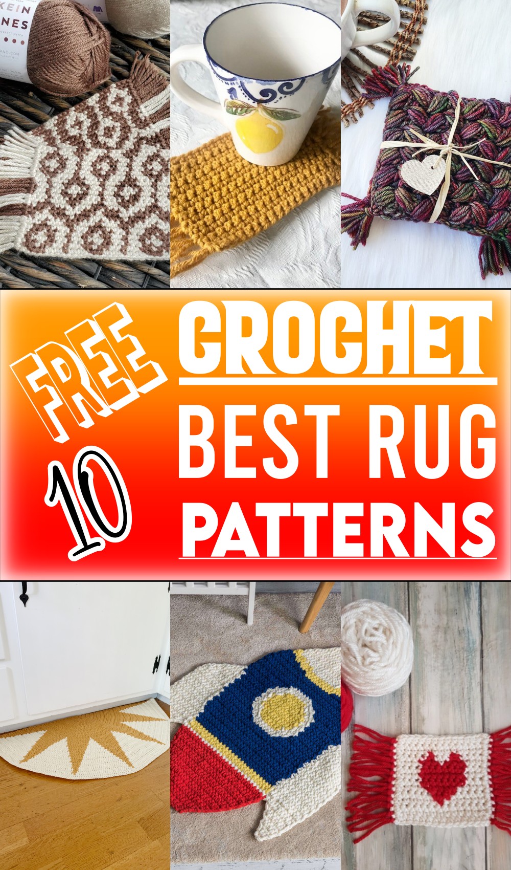 10 Free Crochet Rug Patterns In Different Colors - The Newlywed