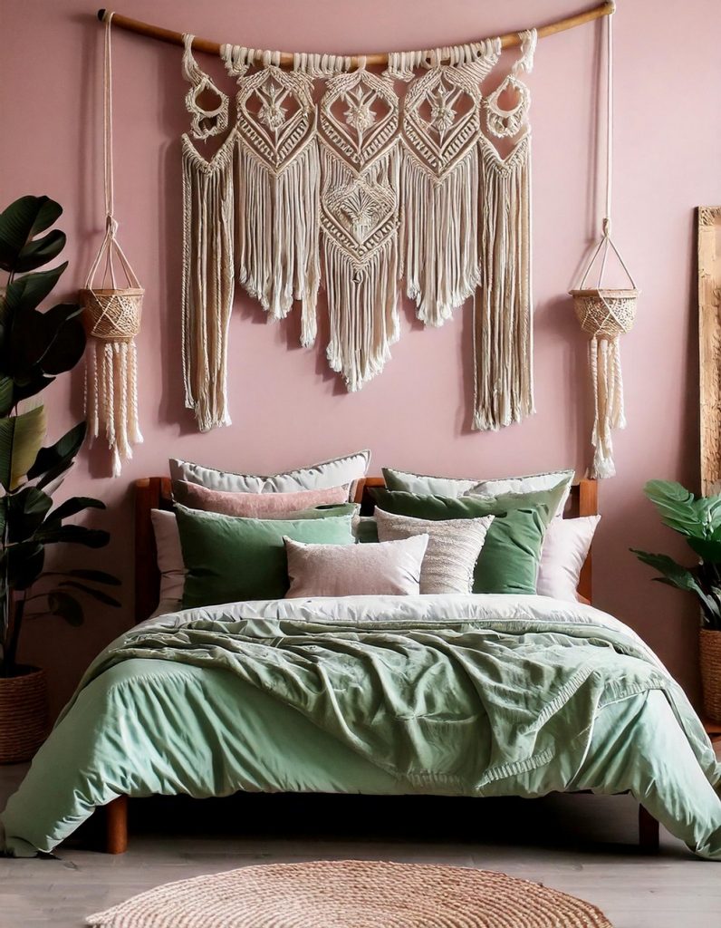 8 Nature Inspired Green & Blush Wall Decor Ideas - The Newlywed