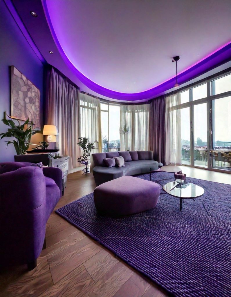 8 Super Sophisticated Modern Purple Living Room Ideas - The Newlywed