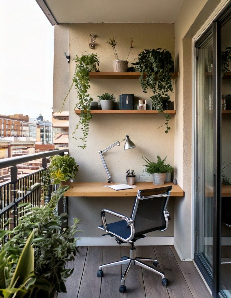 20 Balcony Workspace Ideas For Cozy Outdoor Office - The Newlywed