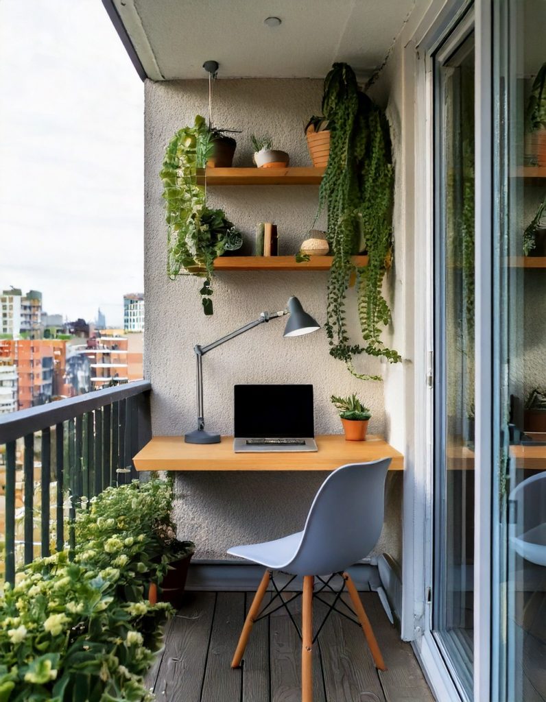 20 Balcony Workspace Ideas For Cozy Outdoor Office - The Newlywed
