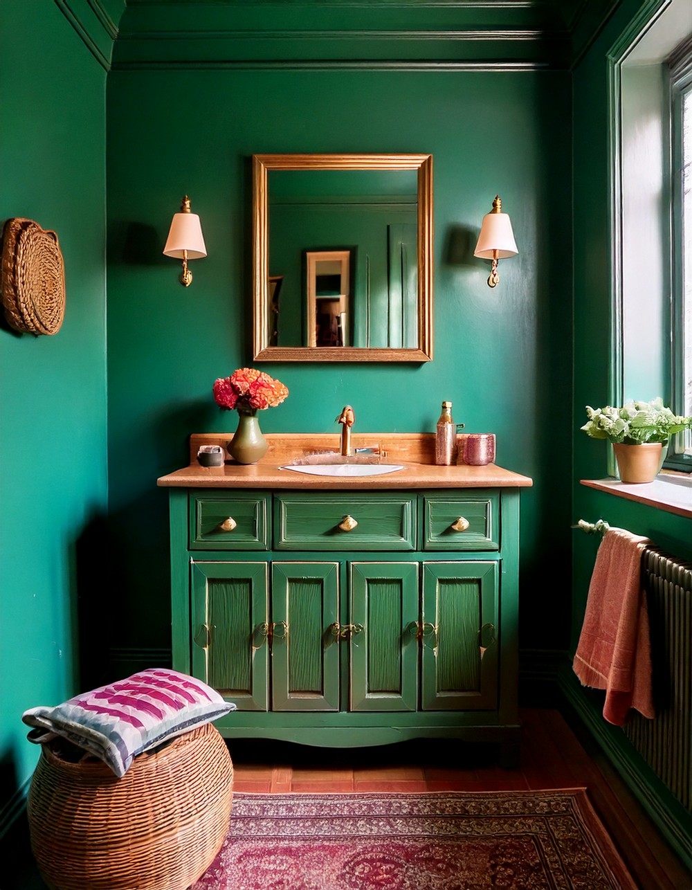 20 Bold Dark Green Bathroom Ideas For Stylish Upgrade - The Newlywed