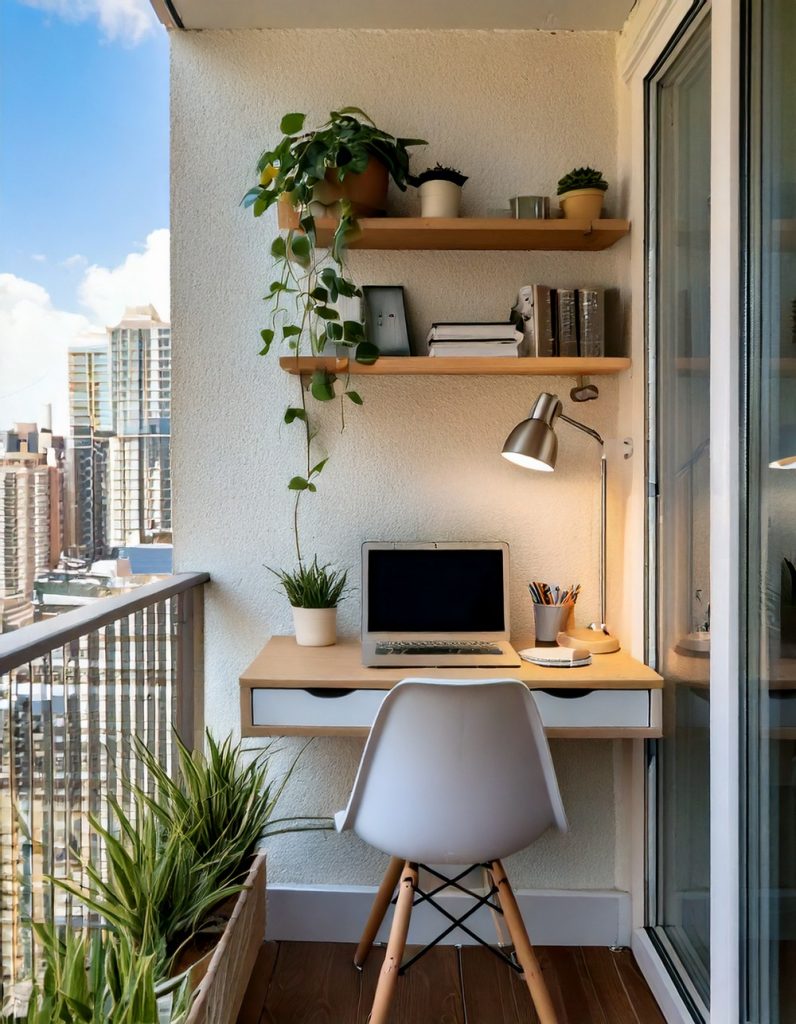 20 Balcony Workspace Ideas For Cozy Outdoor Office - The Newlywed