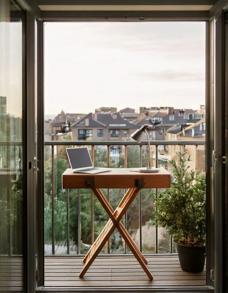 20 Balcony Workspace Ideas For Cozy Outdoor Office - The Newlywed