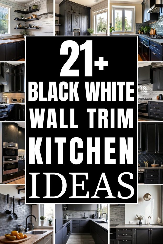 21 Stylish Black White Wall Trim Kitchen Ideas - The Newlywed