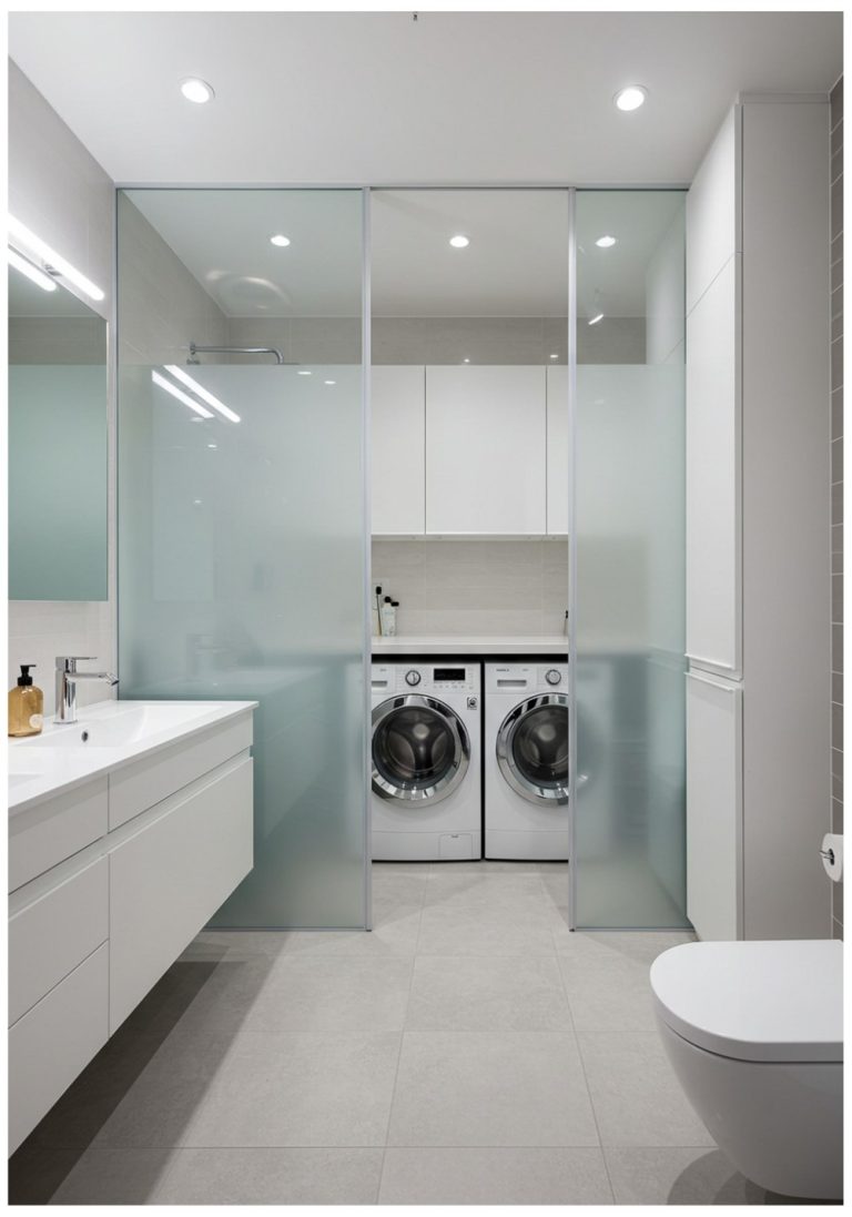15 Small Bathroom With Laundry Design Innovations - The Newlywed