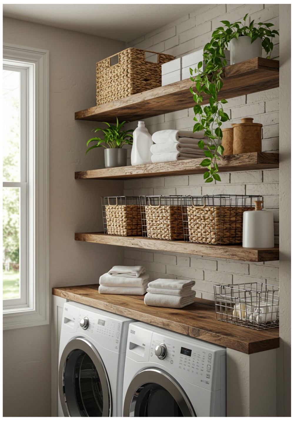 14 Perfect Laundry Room Shelve Ideas to Make Life Easier - The Newlywed