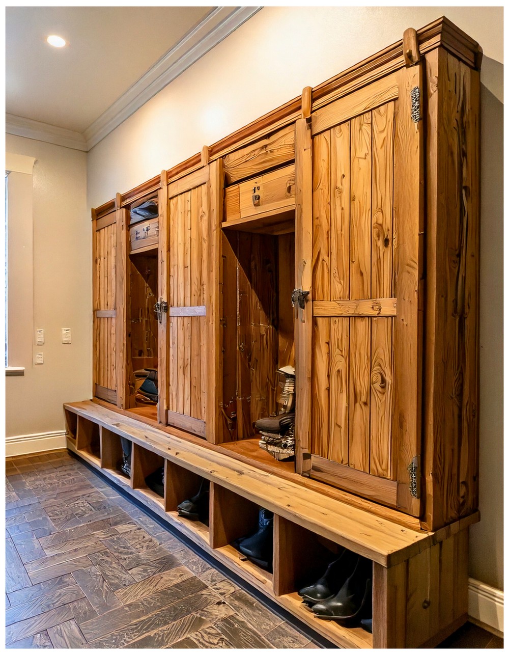 14 Stylish Mudroom Lockers With Doors For A Tidy Home - The Newlywed
