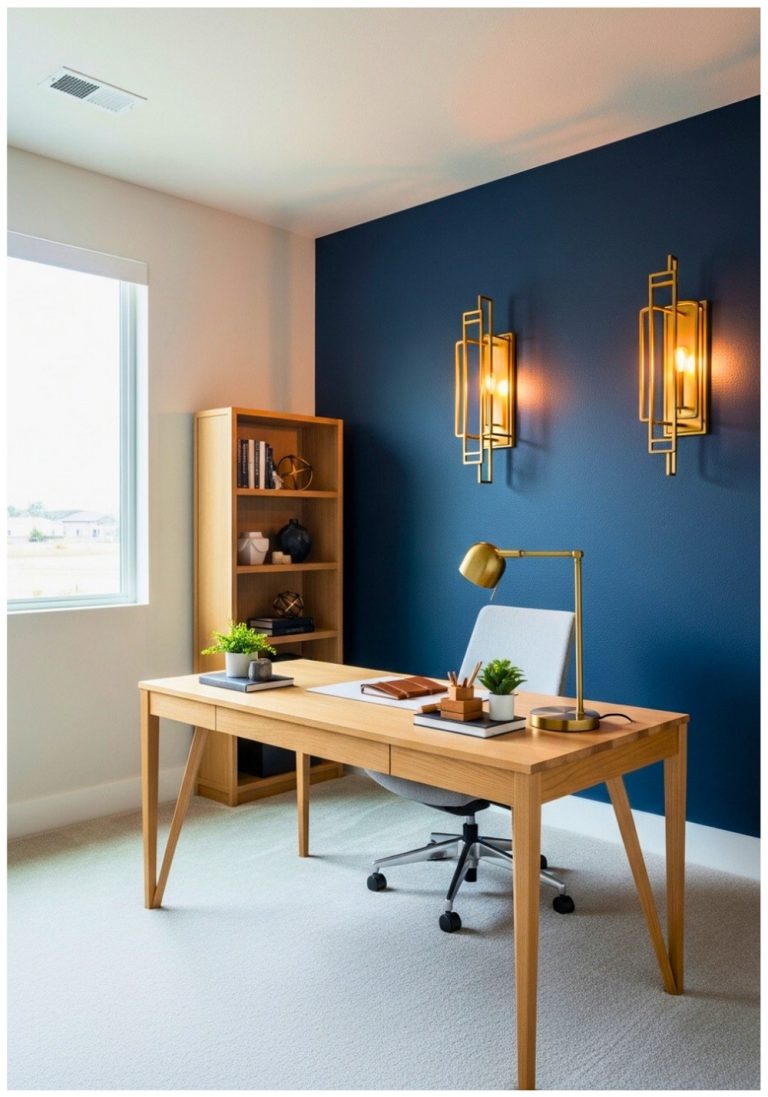 15 Home Office Background Wall Designs That Maximize Productivity - The ...