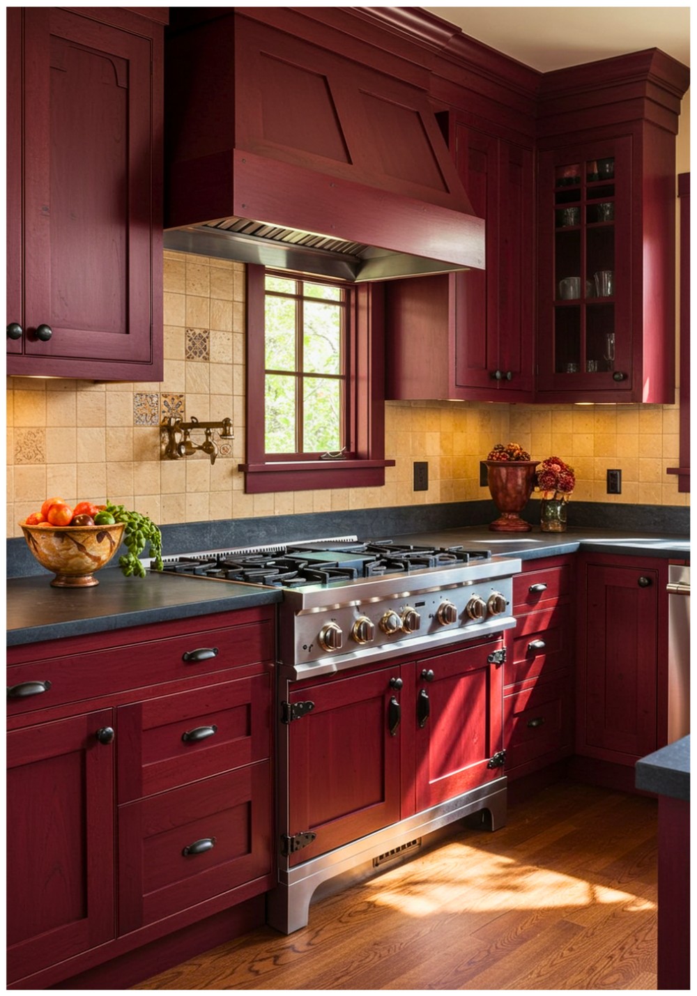 15 Inspiring Burgundy Kitchen Cabinet Ideas for Luxurious Look. - The ...