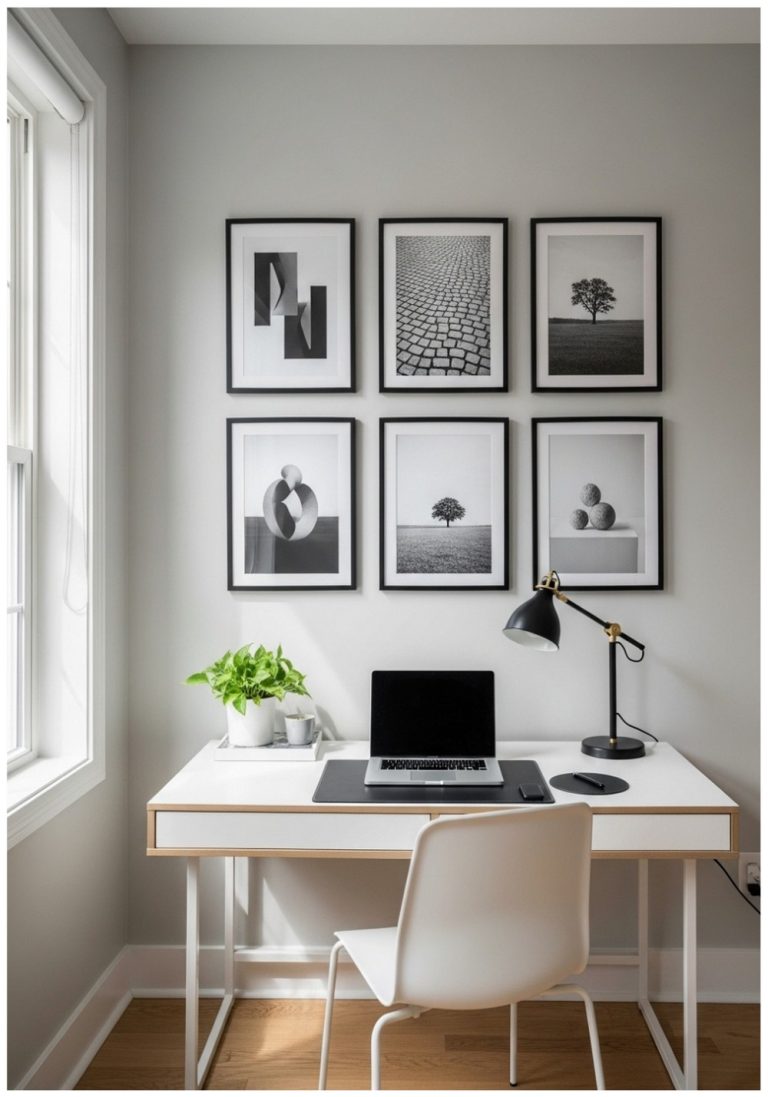 15 Home Office Background Wall Designs That Maximize Productivity - The ...