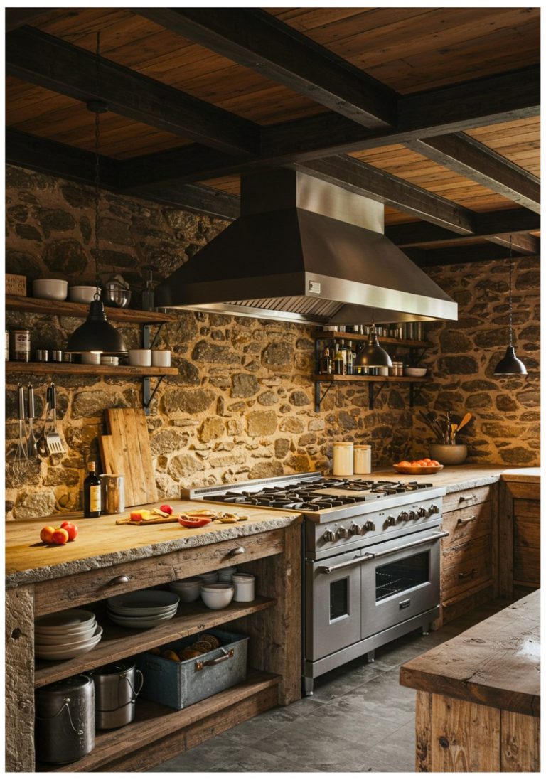 15 Stone Wall Kitchen Ideas to Bring Nature Indoors - The Newlywed