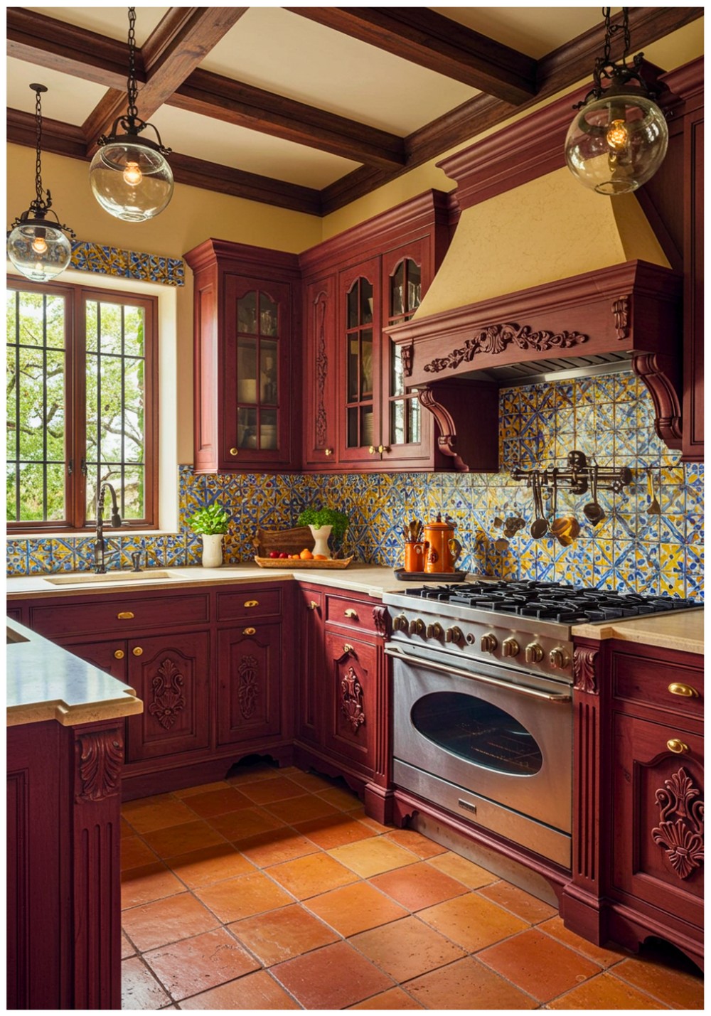15 Inspiring Burgundy Kitchen Cabinet Ideas for Luxurious Look. - The ...