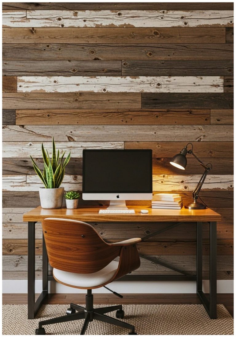 15 Home Office Background Wall Designs That Maximize Productivity - The ...