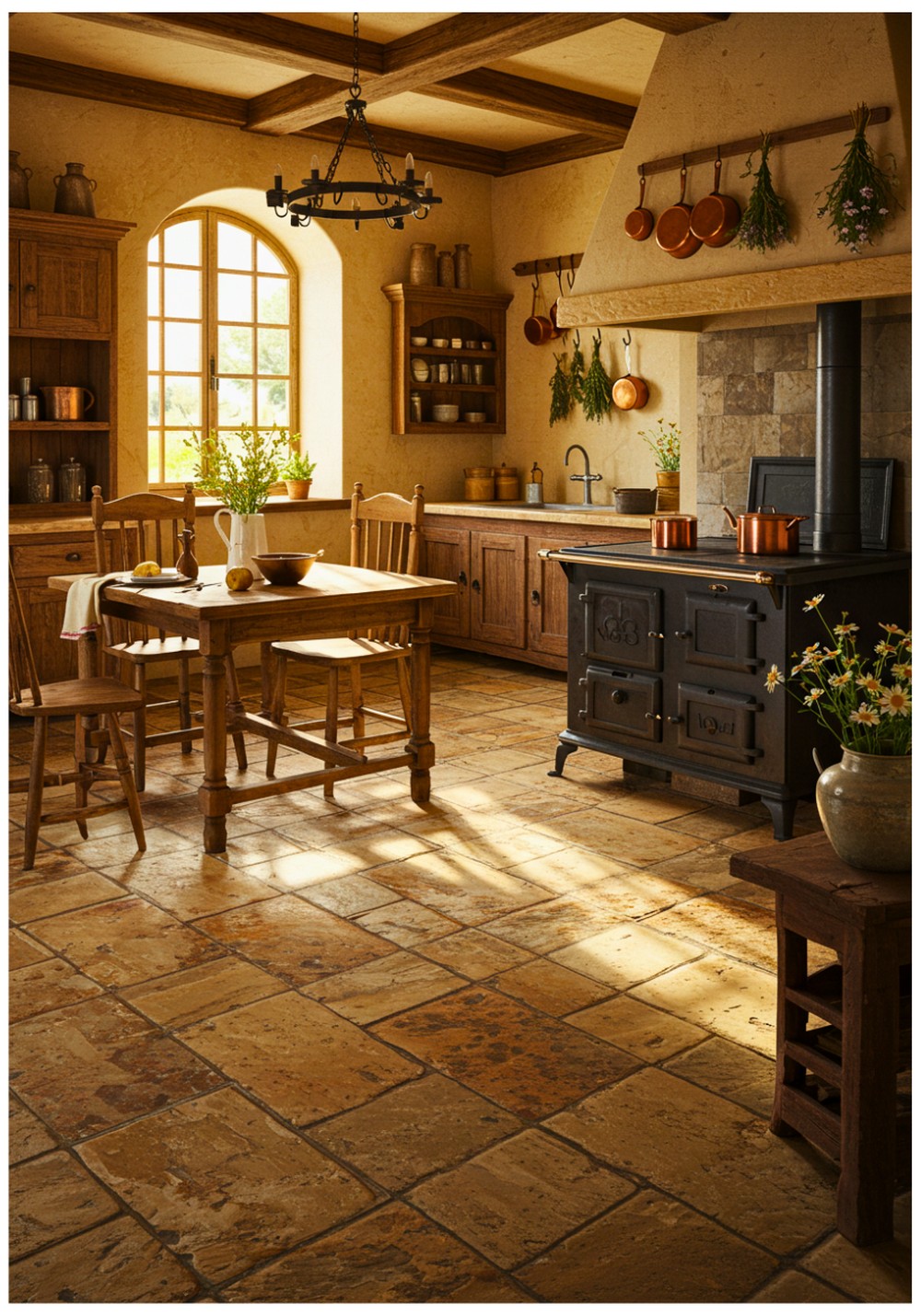 15 Stunning Stone Kitchen Floor Ideas for Every Style - The Newlywed