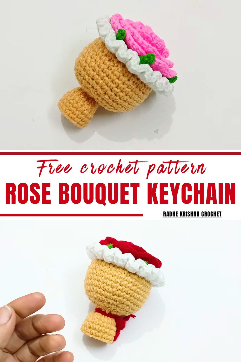 Simple Crochet Rose Bouquet Keychain Pattern for Stylish Looks - The ...