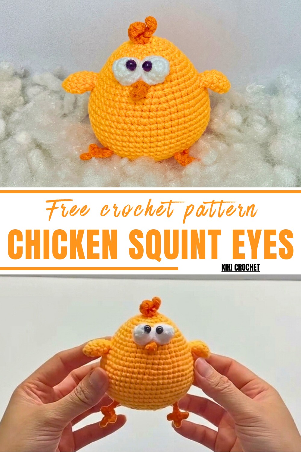 Adorable Free Crochet Chicken Squint Eyes Pattern Step-by-Step - The ...