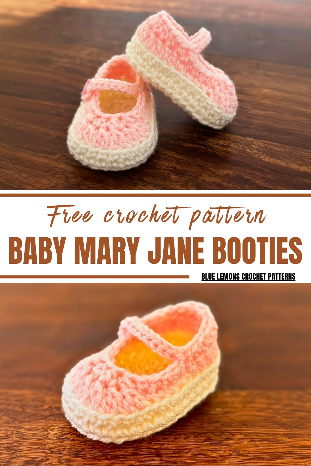 Free Crochet Baby Mary Jane Booties Pattern for 0 to 12 Month - The ...